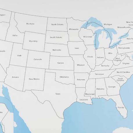 United States Control Map: Labeled